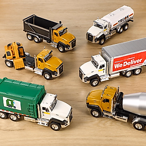 6 Packs Diecast Engineering Construction Transport Vehicles Truck Toys Set 1:50 Scale Pull Back Metal Model Car Garbage Truck Tanker Truck Delivery Truck Dump Truck Digger Truck Mixer Truck for Boys