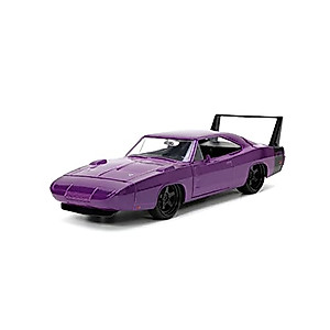 Jada Toys Big Time Muscle 1:24 1969 Dodge Charger Daytona Die-cast Car Purple, Toys for Kids and Adults