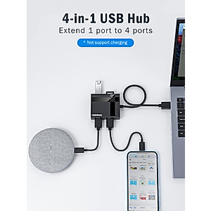 Mkighub USB A Hub, 4-Port USB 3.0 Hub, Multi USB Port Expander, Fast Data Transfer USB Splitter for Laptop, iMac Pro, MacBook Air, Mac, Surface Pro, XPS, PC, Flash Drive, Mobile HDD