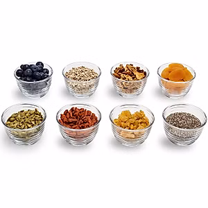 Libbey Small Glass Bowls with Lids, 6.25-ounce, Set of 8