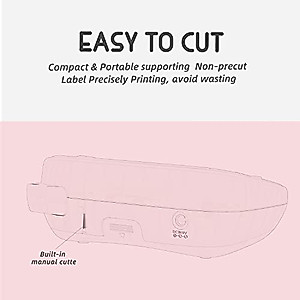 Pink Label Maker Machine with Tape D210S Portable Labeler Label Printer for Labeling with 4 Laminated Label Tapes JM231, QWERTY Keyboard Label Maker, AC Adapter Easy-to-Use, Multiple Line Labeling