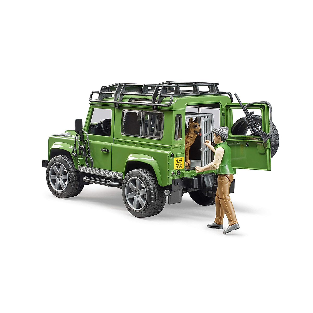 Bruder 02587 Land Rover Defender w/Forester and Dog