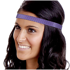 Hipsy 3pk Women's Adjustable NO SLIP WORKOUT Headbands Multi Multi Pack (Purple/Silver/Navy)