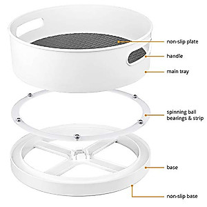 Semlos 2 Pack Lazy Susan Organizer - 9" & 12" Lazy Susan Turntable for Cabinet, Save Space, Non-Skid Lazy Susan Turntable, Plastic Lazy Susan for Kitchen, Cabinet, Pantry, Office, Bathroom