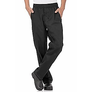Chef Works Men's Cool Vent Baggy Chef Pants, Black, Medium