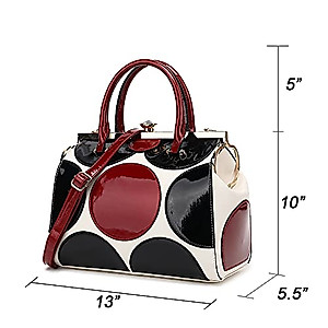 Style Strategy red patent leather 2in1 purses for women handbag with wallet Satchel pattern Shoulder crossbody bags for women