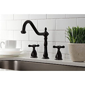 Kingston Brass KB1795BEXLS Essex Widespread Kitchen Faucet, 8-1/4 inch in Spout Reach, Oil Rubbed Bronze