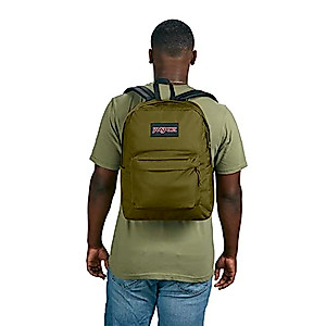 JanSport Superbreak Plus Backpack - Work, Travel, or Laptop Bookbag with Water Bottle Pocket, Army Green
