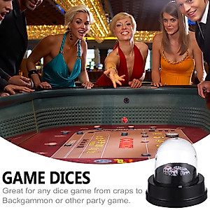 Toddmomy Automatic Dice Cup Electric Dice Roller Dice Automatic Roller Cup with 5 Dices for KTV Pub Bar Party Board Game Accessories