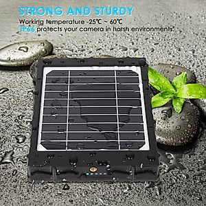 Solar panel, 3W portable solar panel kit, 8000mAh large capacity, 12V/9V/6V output 5V input, IP66 waterproof suitable for homes, solar lights, camping, trail camera, fishing