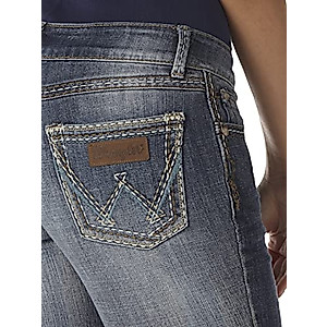 Wrangler Women's Retro Sadie Low Rise Stretch Boot Cut Jean, Medium Blue, 11-32