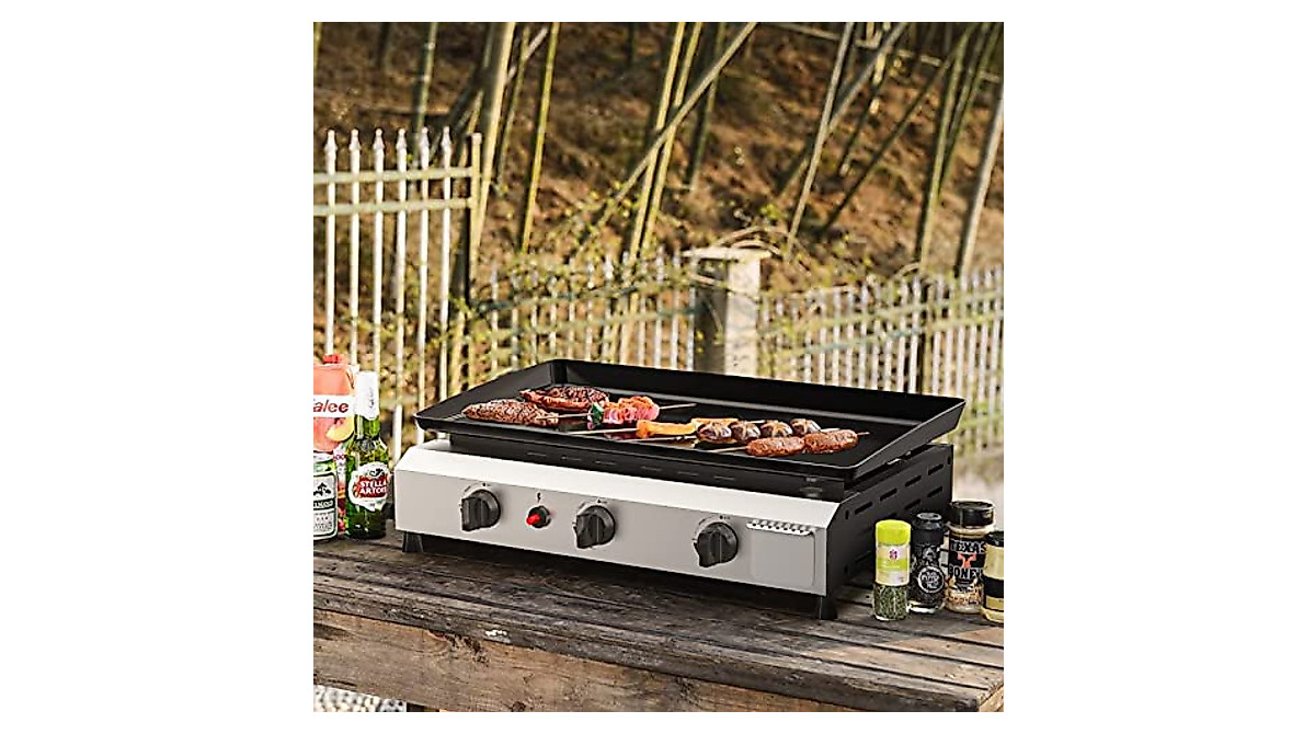 SKOK 3 Burner Gas Griddle - Portable Outdoor BBQ & Camping Grill
