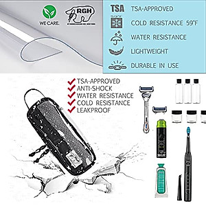 Rough Enough Clear Pencil Case for Boys Girls Adults TSA Approved Toiletry Bag Shaving Kit Toothbrush Travel Case