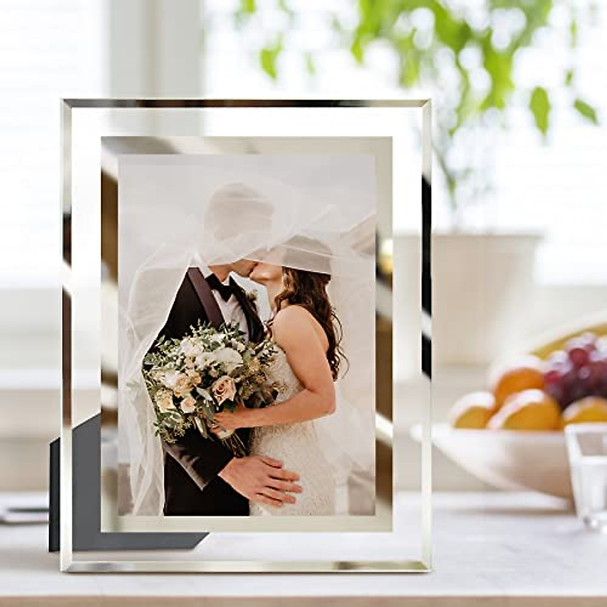 LUCKYLIFE 8x10 Picture Frame Glass for Tabletop Display Vertical or Horizontal, Photo Frames, 1 Pack