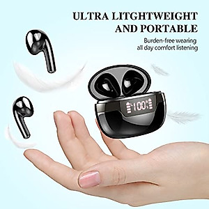 Wireless Earbud, Bluetoth 5.2 Headphones IP7 Waterproof in Ear Earphones with LED Power Display, Stereo Sound Bluetoth Earbud with Built in Mic, 8H Single Playtime and Type-C Fast Charging Case