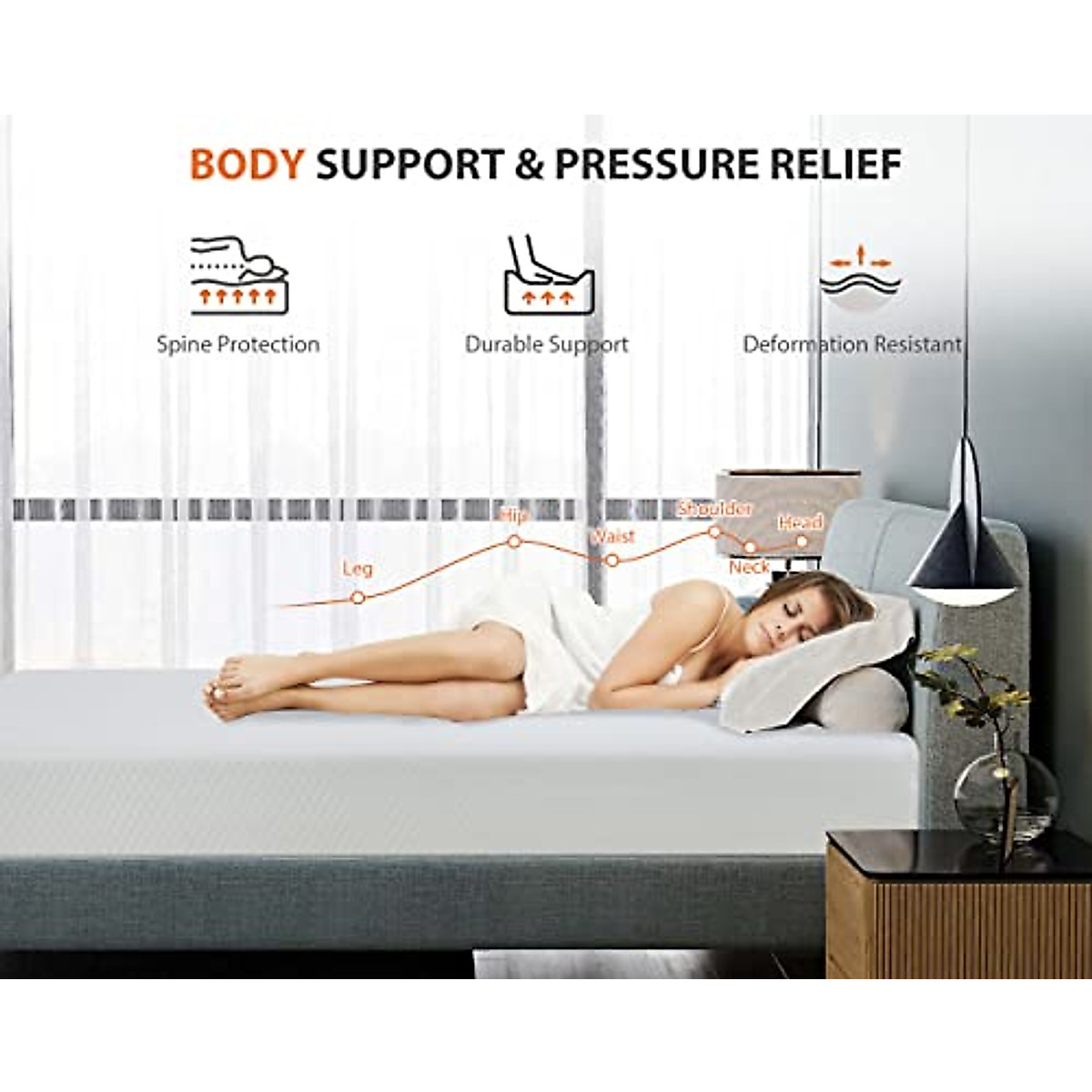 Queen Mattresses, 10 inch Gel Memory Foam Mattress, Cooling Gel Infused Memory Foam and Innerspring Mattress with CertiPUR-US Certified, Medium Firm Bed Mattress with Washable Cover, White