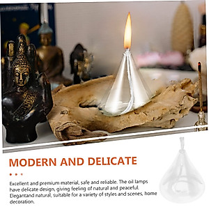 IMIKEYA Style Decorative Oil Lamp Smooth Texture Long-Lasting Desktop Kerosene Lamp