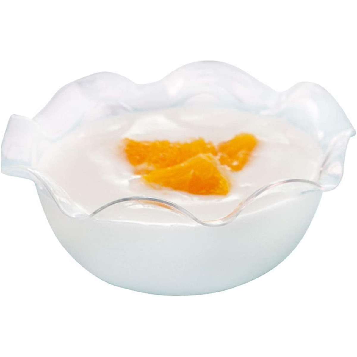 Qixivcom 50 Pack 4 Oz Flower Shaped Plastic Ice Cream Dessert Bowls Dessert Cup Disposable Sundae Bowl Parfait Snack Salad Bowls Tasting Sample Cup Appetizer Serving Bowl for Party Wedding Favor