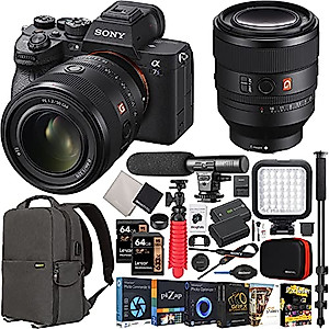 Sony a7S III Mirrorless Full Frame Camera Body + Sony FE 50mm F1.2 GM G Master Lens SEL50F12GM + ILCE-7SM3/B Bundle with Deco Gear Photography Backpack Case + Microphone + LED + Monopod & Accessories
