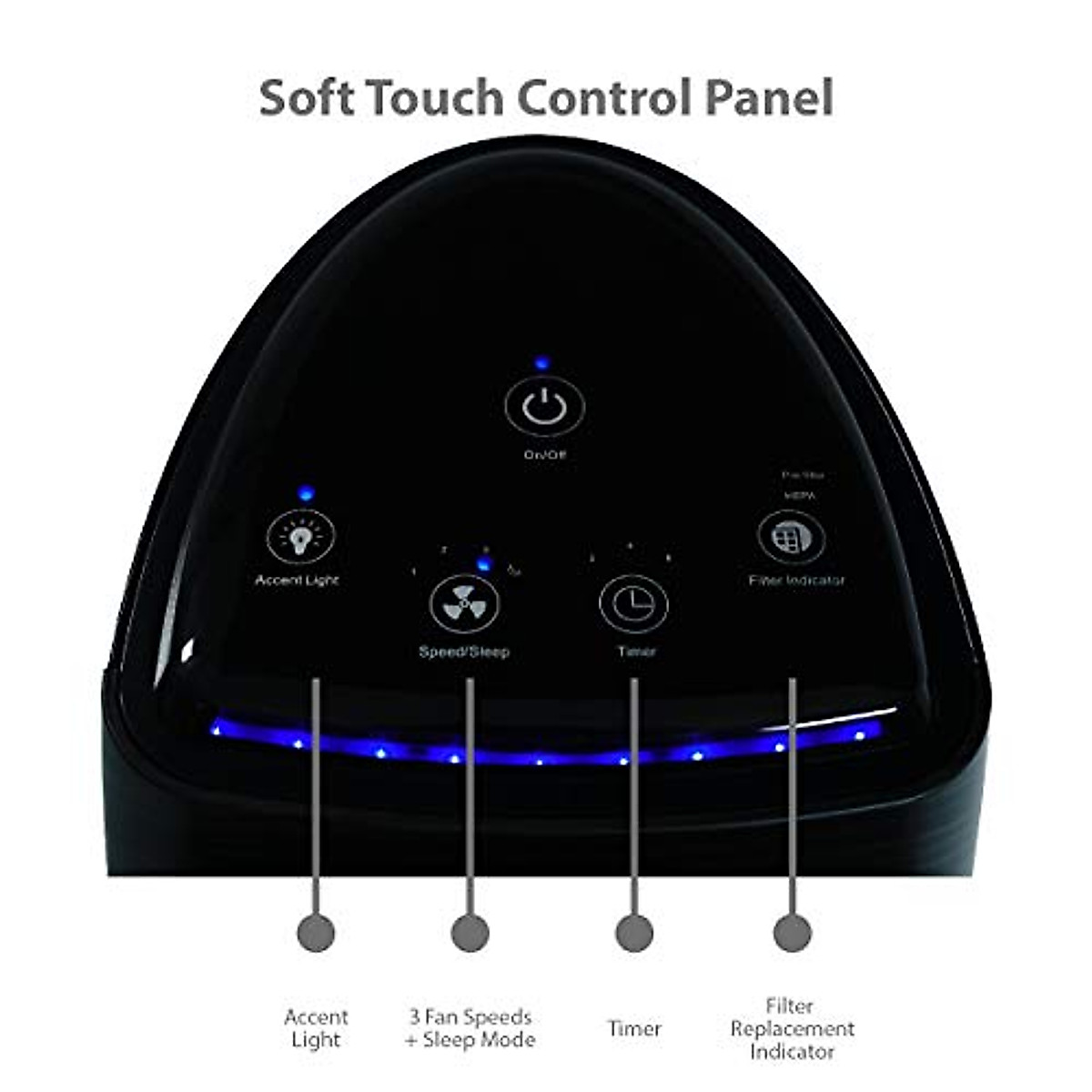 LivePure LP260TH-B Sierra Series True HEPA Digital Tall Tower Air Purifier for Home Captures Allergens, Smoke, Pollen, Mold, Dust Mites, Pet Hair, Energy Star Certified, Mahogany/Black