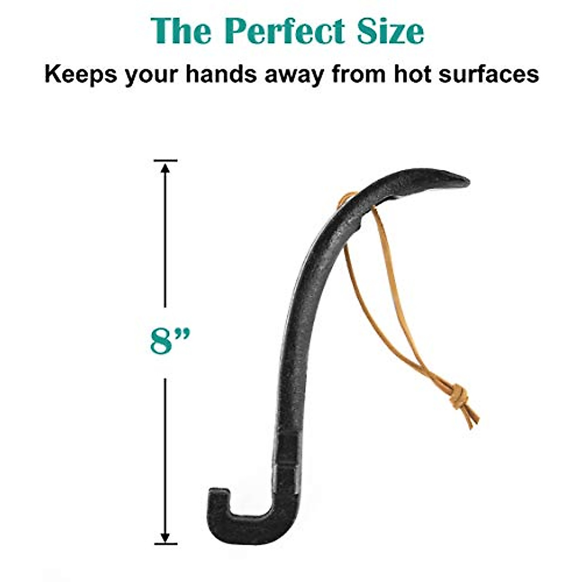 EasiBBQ Cast Iron Grill Grate Lifter, Cooking Grid Lifter Gripper for Big Green Egg, Primo Kamado Charcoal Grill Smoker