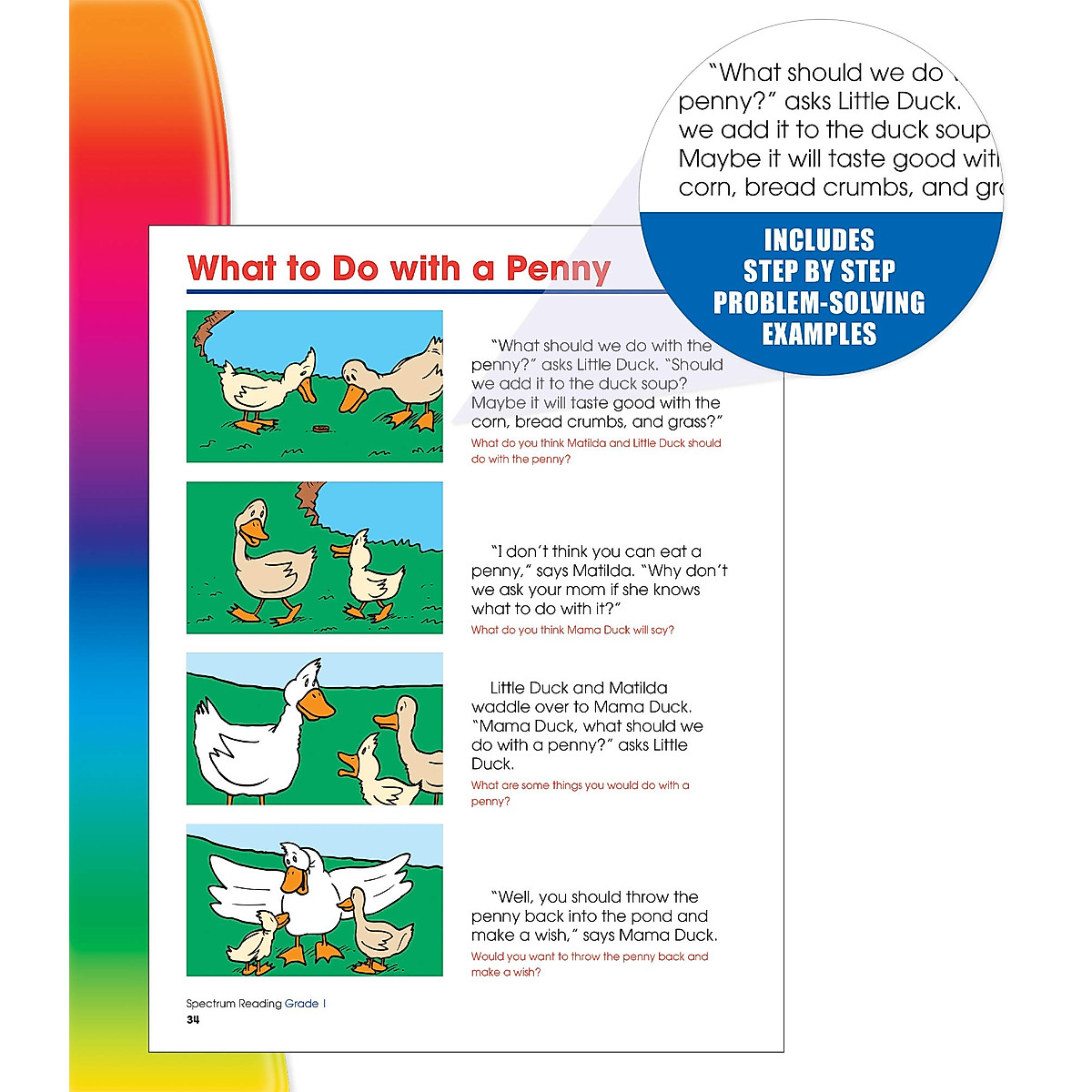 Spectrum 1st Grade Reading Comprehension Workbook, Ages 6 to 7, Reading Grade 1, Letters and Sounds, Sight Words Recognition, and Nonfiction and Fiction Passages - 158 Pages (Volume 20)