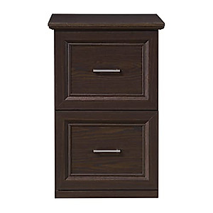 OSP Home Furnishings Jefferson 2-Drawer File Cabinet with Euro-Style Drawer Glides and Lockdowel Fastening System, Vertical, Espresso