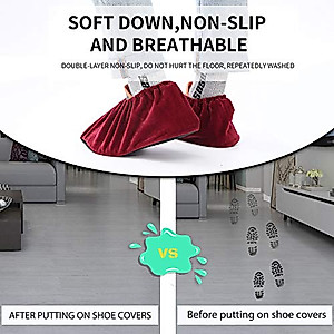5 Pairs Reusable Non Slip Shoe Covers, Premium Soft Washable Thickened Boot Shoe Covers for Household, Office, Laboratory