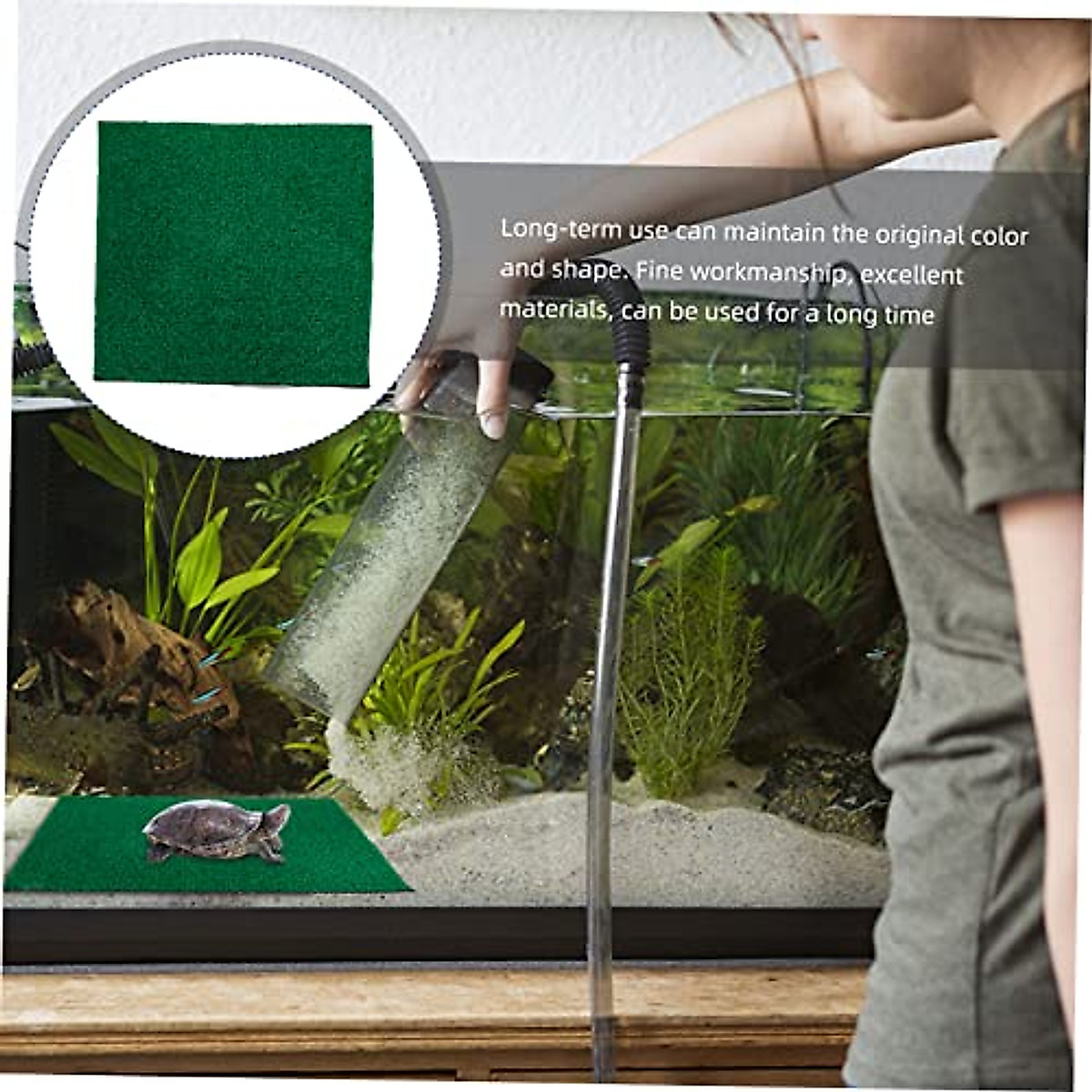JEWEDECO Turtle Terrace Mat Turtle Tank Turf Garden Turf Carpet Yard Turf Simulation Grass Turtle Basking Platform Turf Fake Grass Turf Simulation Turf Lawn Turf Resin Bedding Artificial