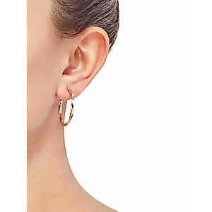 Welry Twisted Hoop Earrings for Women, 14K Yellow Gold, Jewelry Gift Idea, 30mm