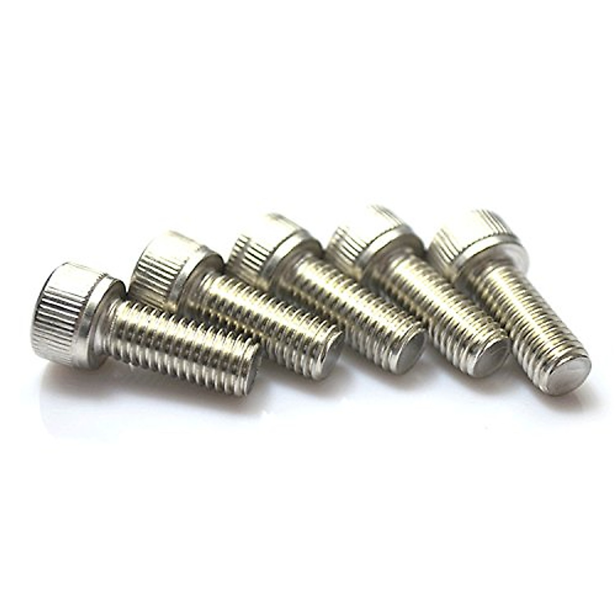 M1.4 x 12mm Hex Socket Head Cap Screws,Pack 100-piece,Stainless Steel,Full Thread,Metric,Knuled Head