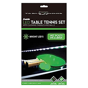 Franklin Sports LED Table Tennis Net and Glowing Paddles and Balls Oval, Black, One Size