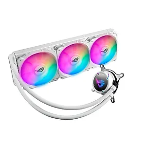 ASUS ROG Strix LC RGB White Edition All-in-One Liquid CPU Cooler (Aura Sync, 3X ROG 120mm Addressable RGB Radiator Fans, White) 360mm