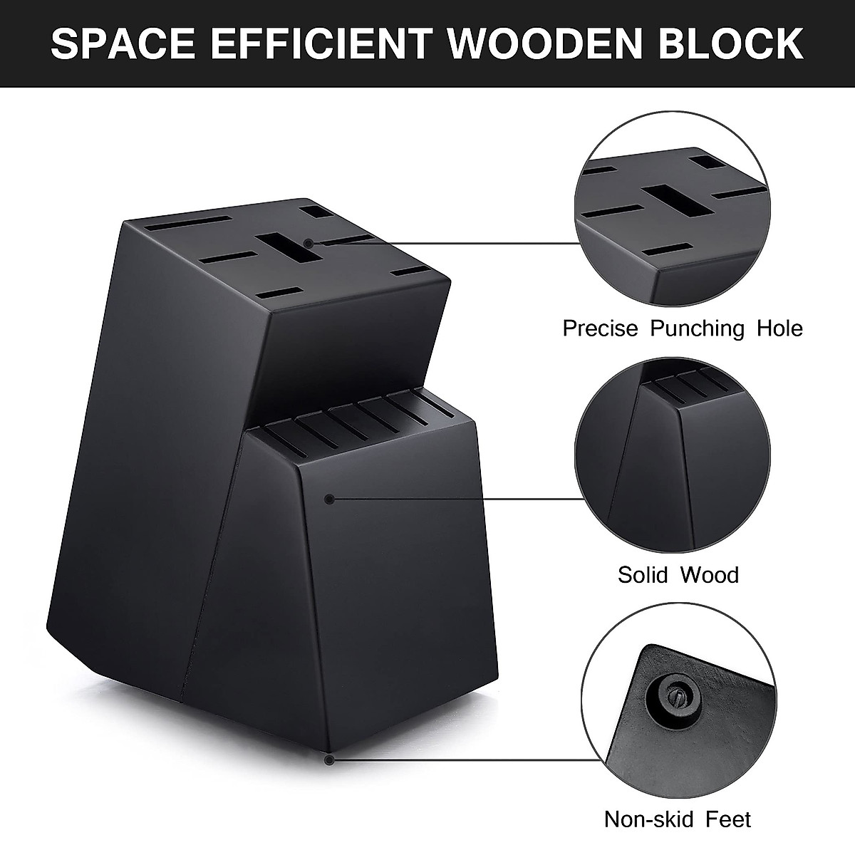 LIANYU 15-Piece Knife Set, Kitchen Knife Set with Wooden Block, Professional High Carbon Germen Stainless Steel Chef Knife Set, Forged Knives Set with Honing Steel