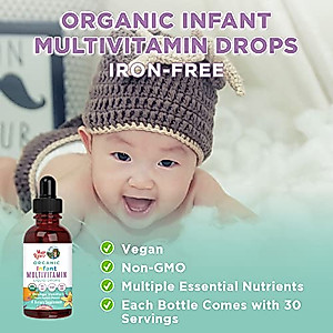 USDA Organic Multivitamin Liquid Drops for Infant & Infant Liquid Ionic Zinc Bundle by MaryRuth's | Immune Support & Overall Wellness | Vegan | Non-GMO | Gluten Free.