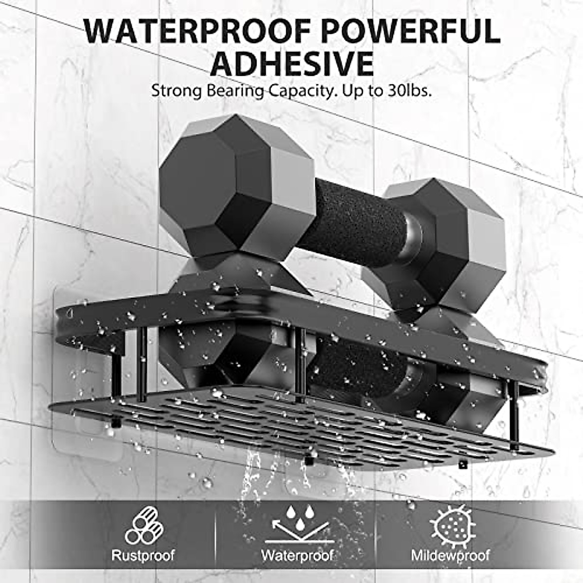 Shower Caddy, 4 Pack Shower Organizer Large Capacity Shower Shelves, Upgrade Adhesive Shower Shelf, Premium Aluminum Rustproof Shower Rack Bathroom Storage for Inside Shower