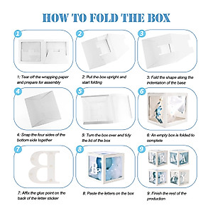 Elephant Baby Shower Decorations for Boy - Baby Boxes with Letters, 152pcs Blue and White Latex Balloon Garland Kit - Perfect for Baby Boy Gender Reveal, Birthday Party Supplies, and Baby Shower Decor