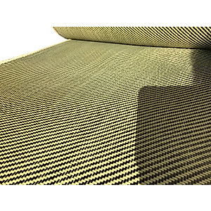 Kevlar Fabric - (YEL-Blk 5 ft x 1 Meter) 2x2 Twill WEAVE-3K/200g