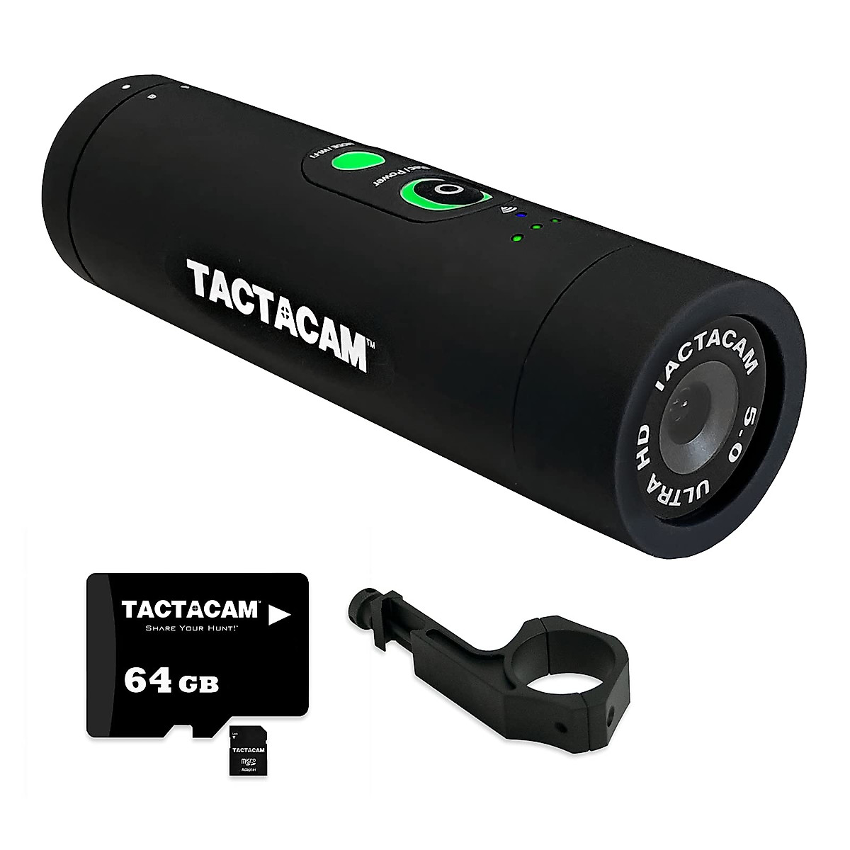 TACTACAM 5.0 Hunting Action Camera + Under Scope Rail Mount and 64GB MicroSD Card