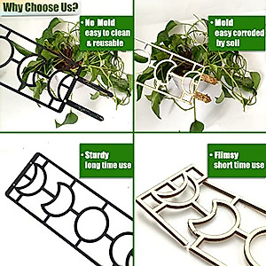 2 Pack Metal Plant Trellis for Climbing Plants, 19 Inch Garden Plant Pot Trellis for Indoor Houseplants, Moon Phase Trellis for Potted Plants Vines, Pothos, Monstera (Black)