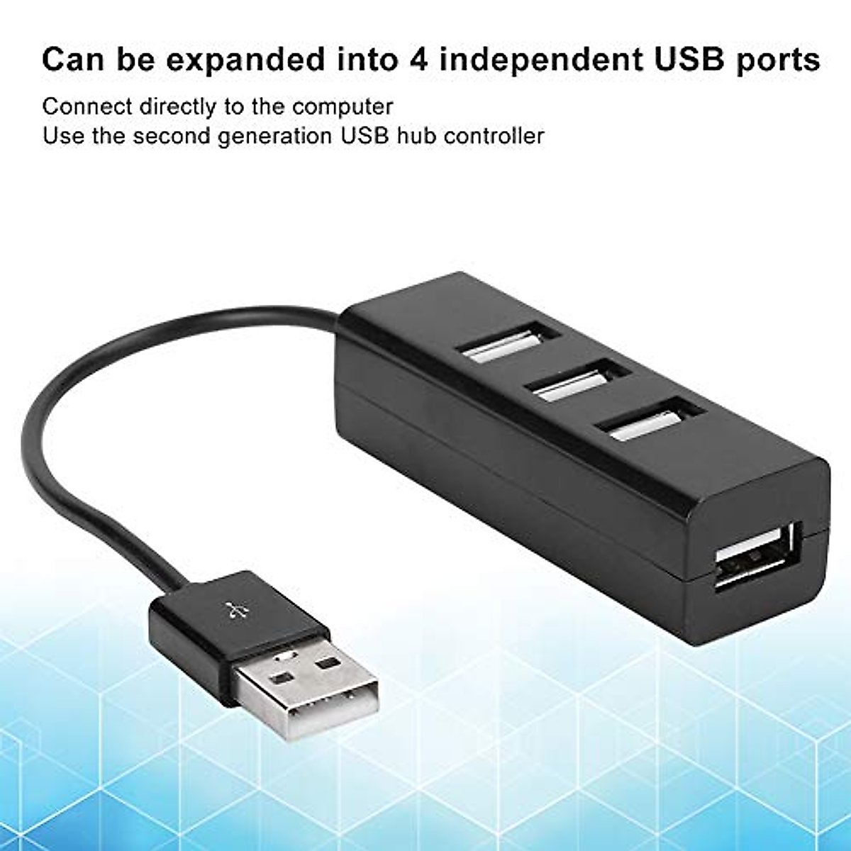 Salaty 4‑Port Hub, USB2.0 Hub 2Pcs Plug and Play for Notebooks(4USB Interface-Black, Pisa Leaning Tower Type)