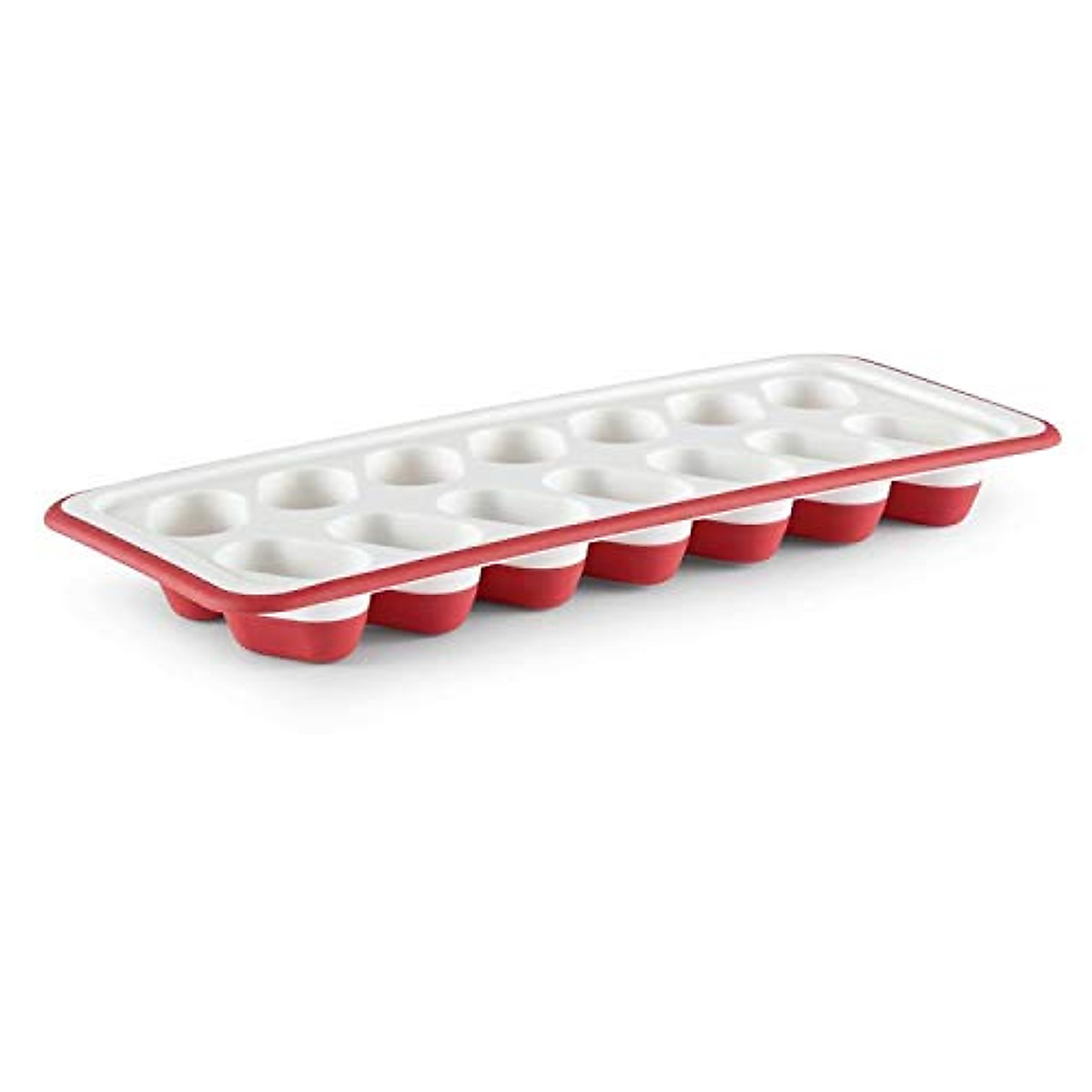 Rubbermaid Silicone Ice Cube Tray, Easy Release and Flexible, 14 Ice Cubes, 4 Trays, Red