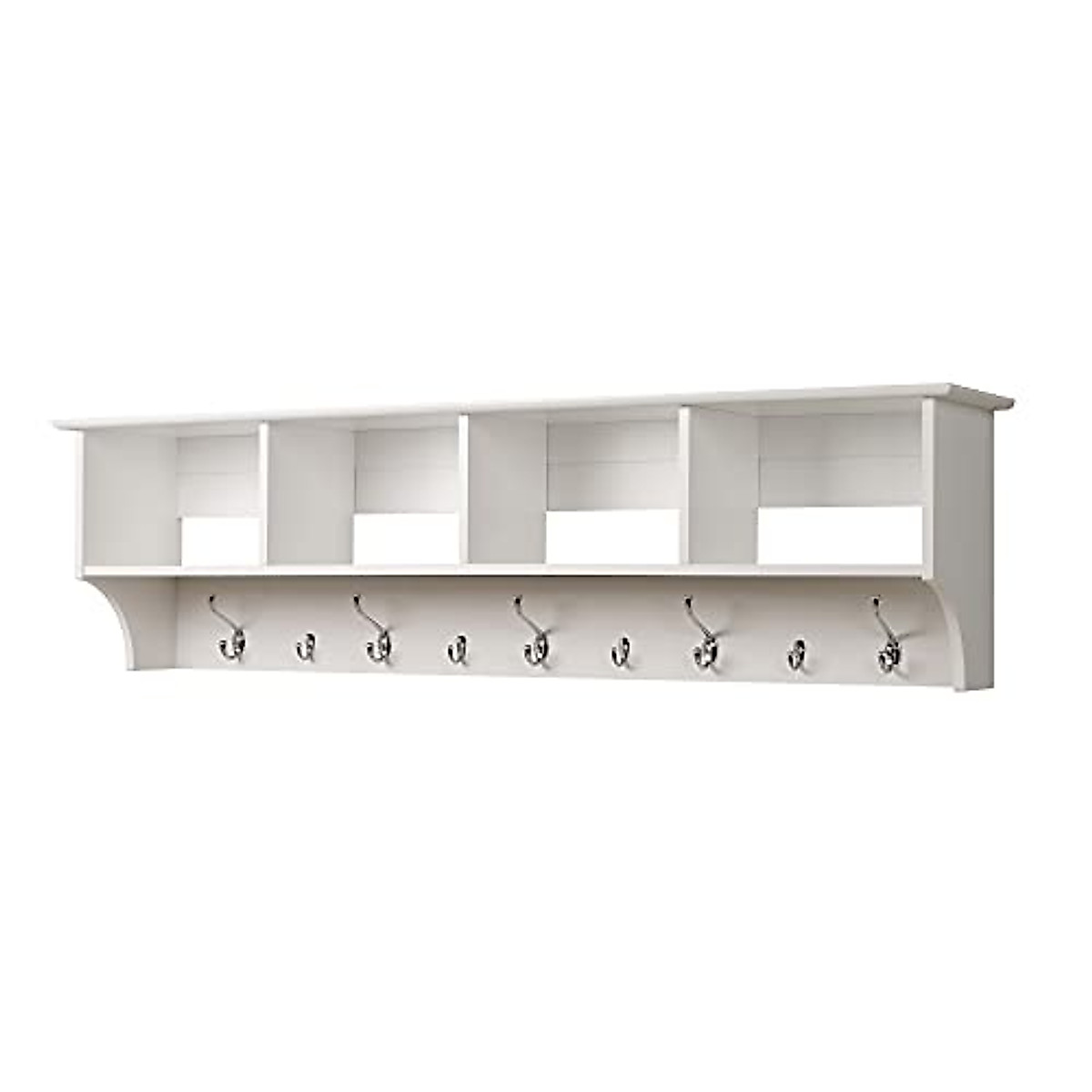 Prepac 60 inch Wide Hanging Entryway Shelf, White