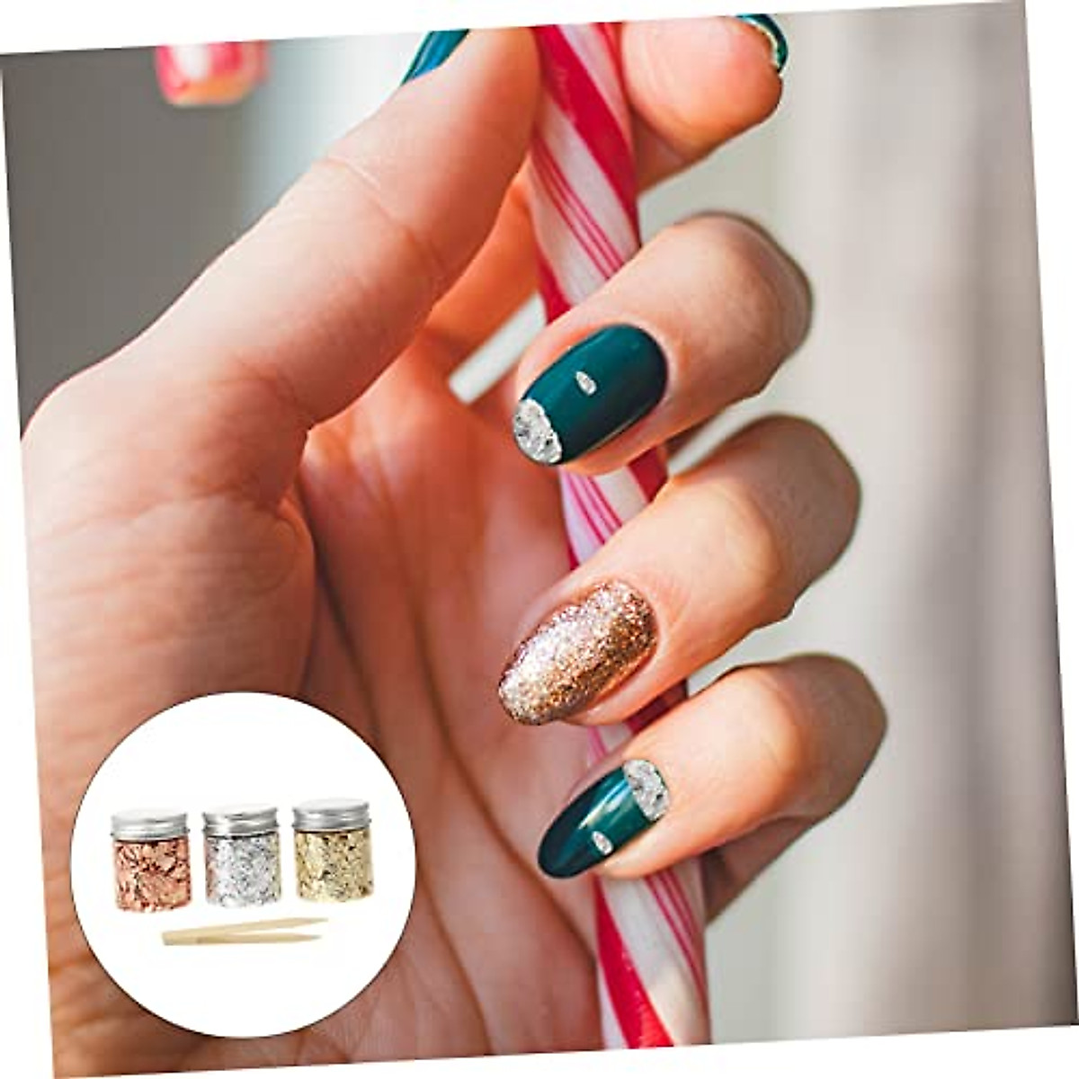 COHEALI 1 Set Gold Foil Paper Scraps Nail Stickers Nail Sequins Glitter Stickers Cosmetic Glitter for Face Fingernail Glitter Eyeshadow Nail Foil DIY Nail Decor Nail Art Decor Manicure