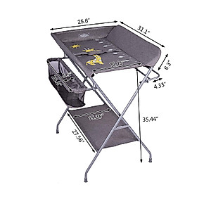 Kinfant Portable Baby Changing Table - Folding Diaper Station Nursery Organizer for Infant