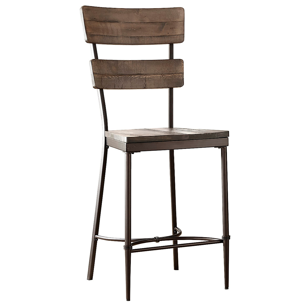 Hillsdale Jennings Counter Height, Set of 2 Stool, Walnut Wood/Brown Metal