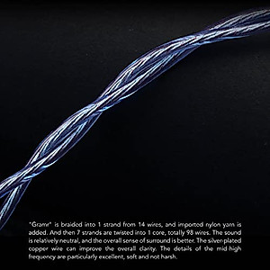 Kinera Gramr Modular High-Purity Silver-Plated OFC IEM Cable, Upgrade Earphone Cable with Detachable Boom Mic (Black 0.78 2PIN)