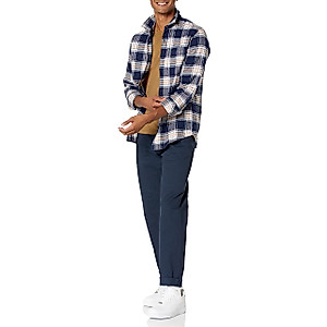 Amazon Essentials Men's Straight-Fit 5-Pocket Stretch Twill Pant, Navy, 35W x 30L