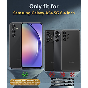 FNTCASE for Samsung Galaxy A54 5g Case: Shockproof Protective Silicone Phone Cases - Slim Full Protection Cell Phones Cover with Screen Protector - Dual Layer Rugged Cell Covers Black