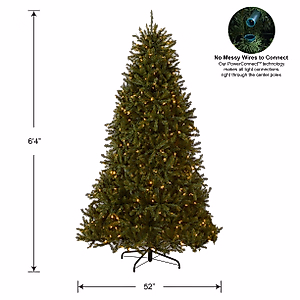 National Tree Company Pre-Lit Artificial Full Christmas Tree, Green, Dunhill Fir, Dual Color LED Lights, Includes PowerConnect and Stand, 6.5 Feet